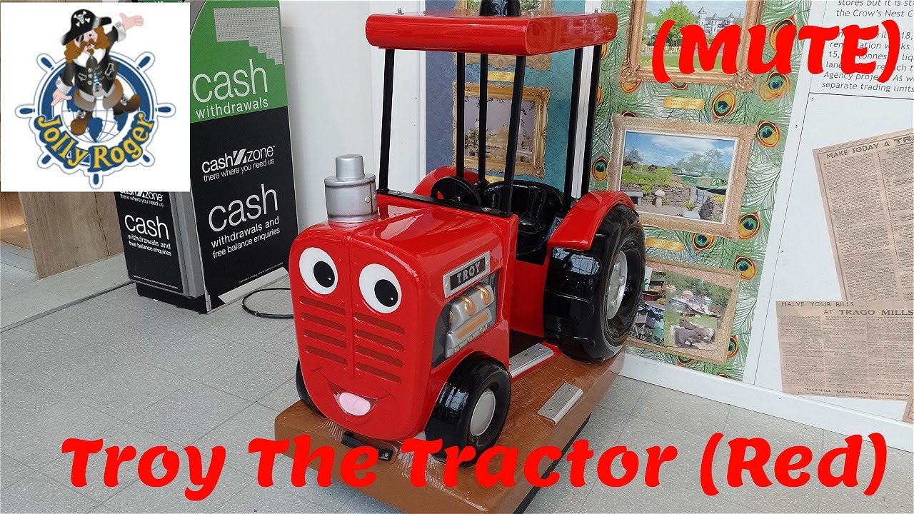 Jolly Roger Troy The Tractor Kiddie Ride (Red) (MUTE) - YouTube