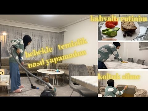 10 aylık bebeğimle temizlik 🧼 koltuk silme 🧽 kahvaltı rutinim 🍳