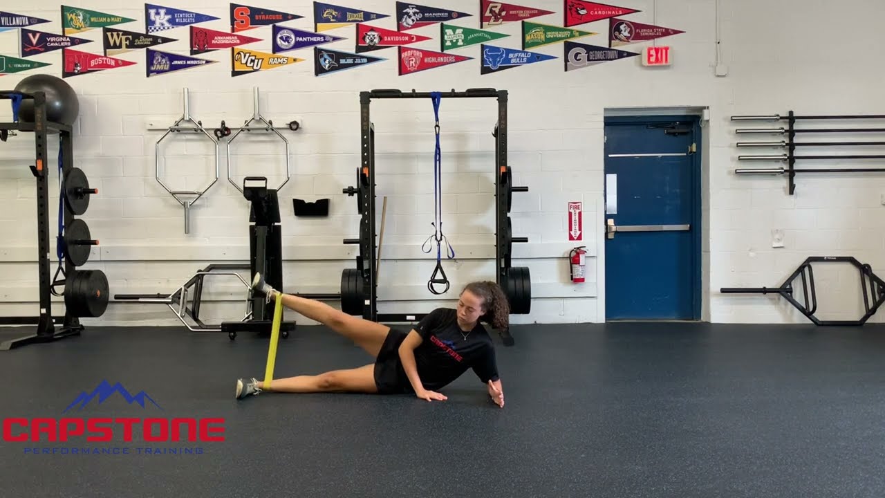 Mini Band Side Lying Leg Raises at Ankle - YouTube