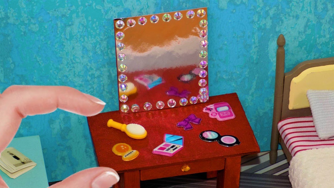 DIY Miniature Vanity Table - How to Make Miniature Things - YouTube