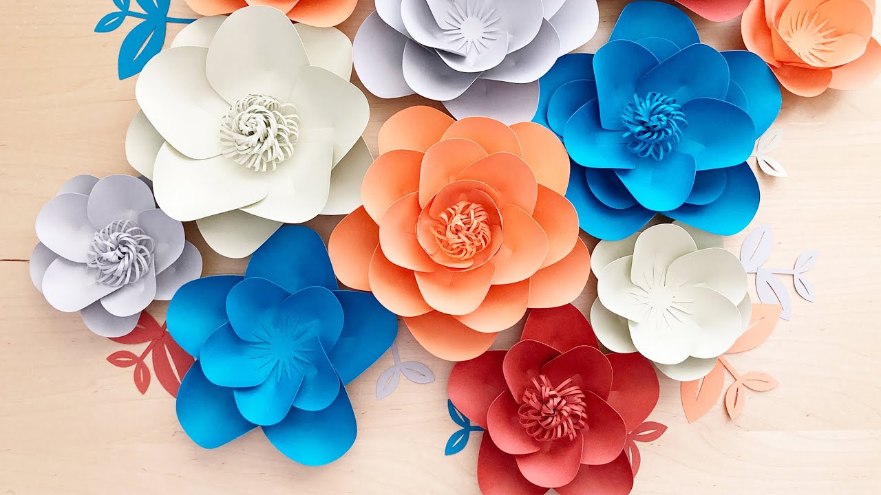 Easy Paper Flower Tutorial | 5000 subscribers! | Free Template | Cricut ...
