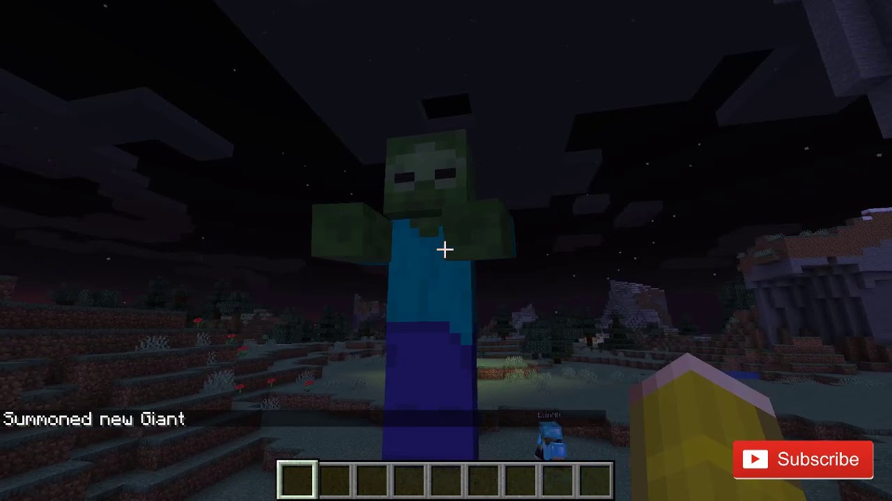 how to spawn a giant zombie and a illusioner - YouTube