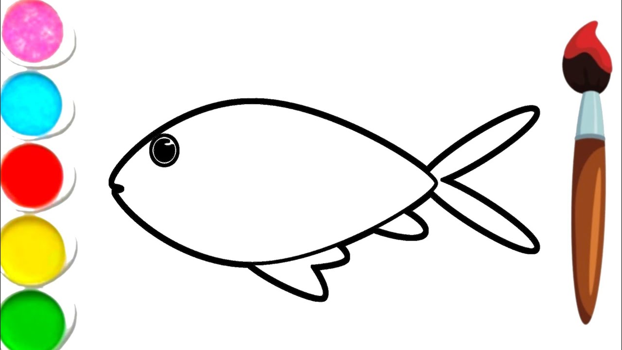 Fish drawing tutorial for kids and toddler's | how to draw fish - YouTube