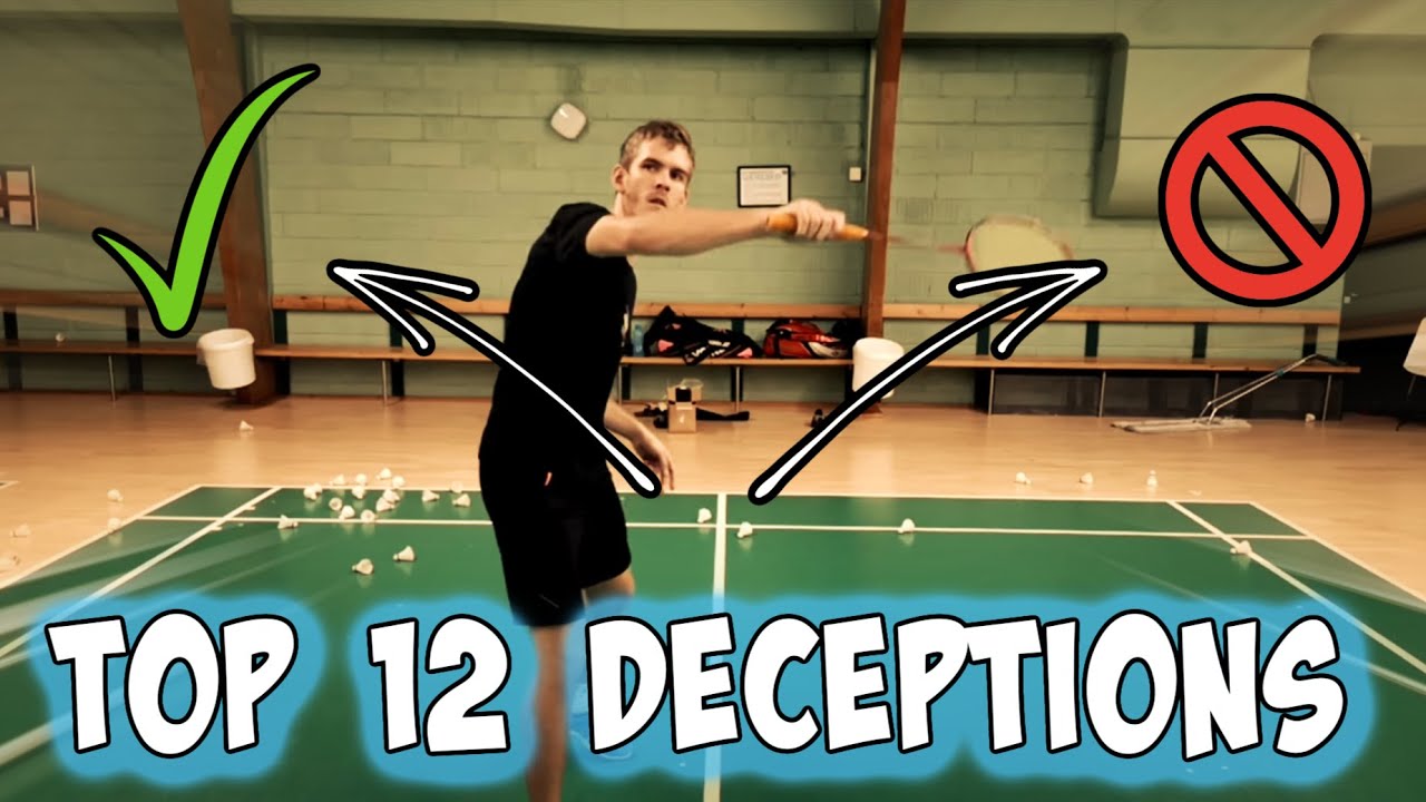 BADMINTON - TOP 12 DECEPTIVE TRICK SHOTS - YouTube
