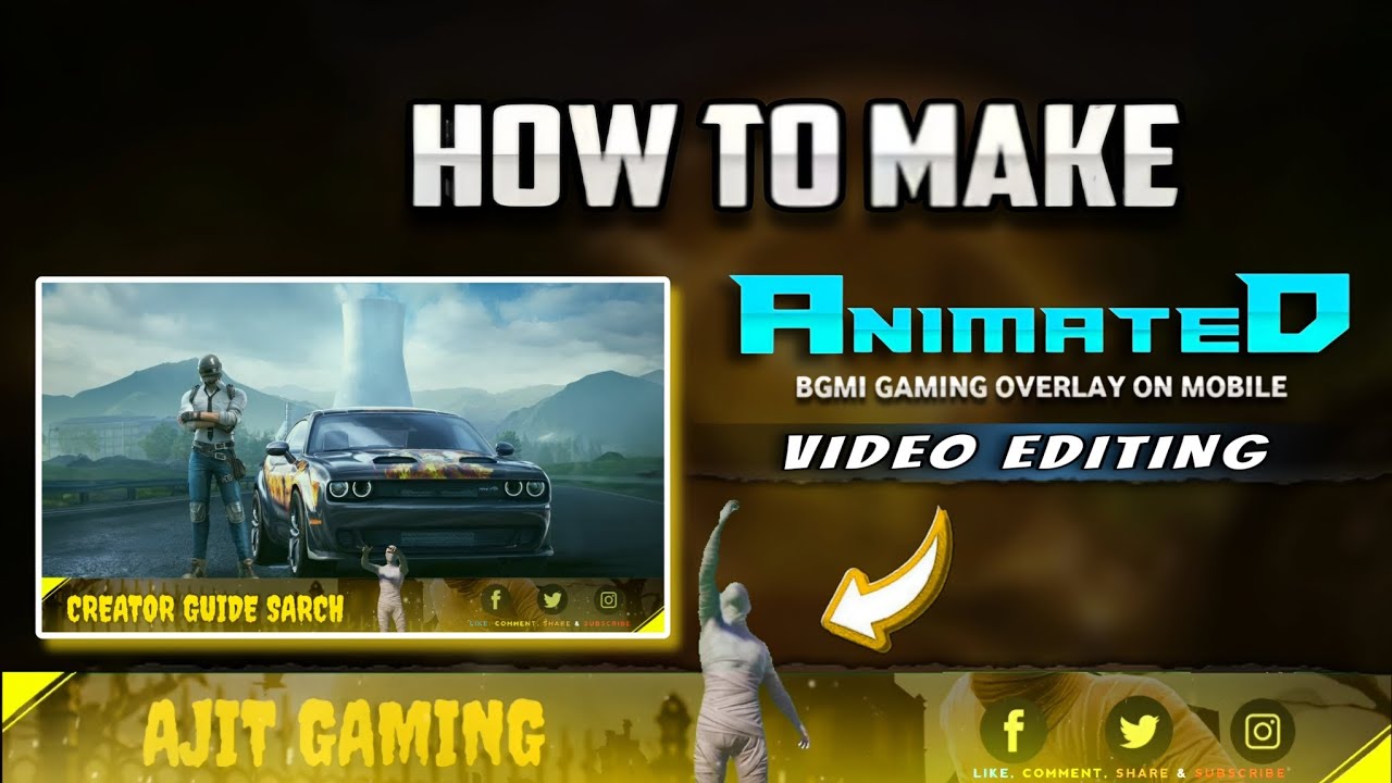 Gaming Overlay entro video editing || How to Make BGMI Animated Gaming ...