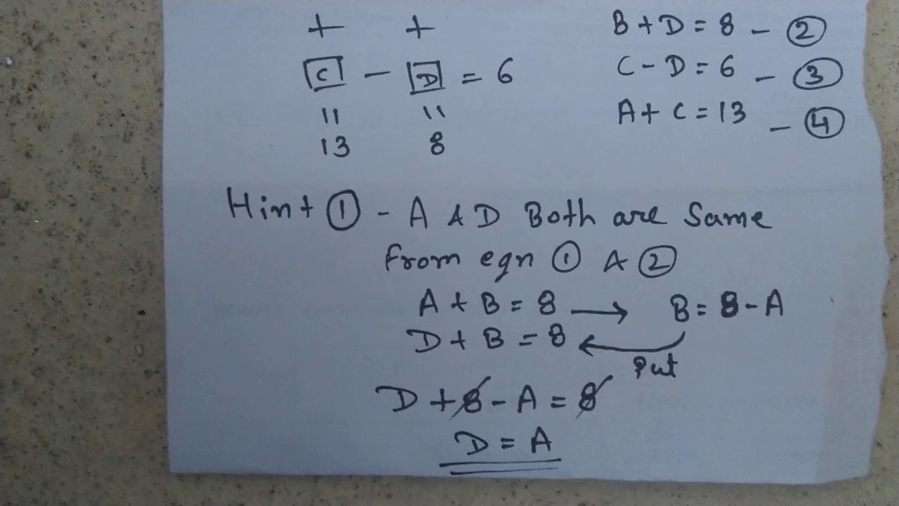 Maths Puzzle hint 1 - YouTube