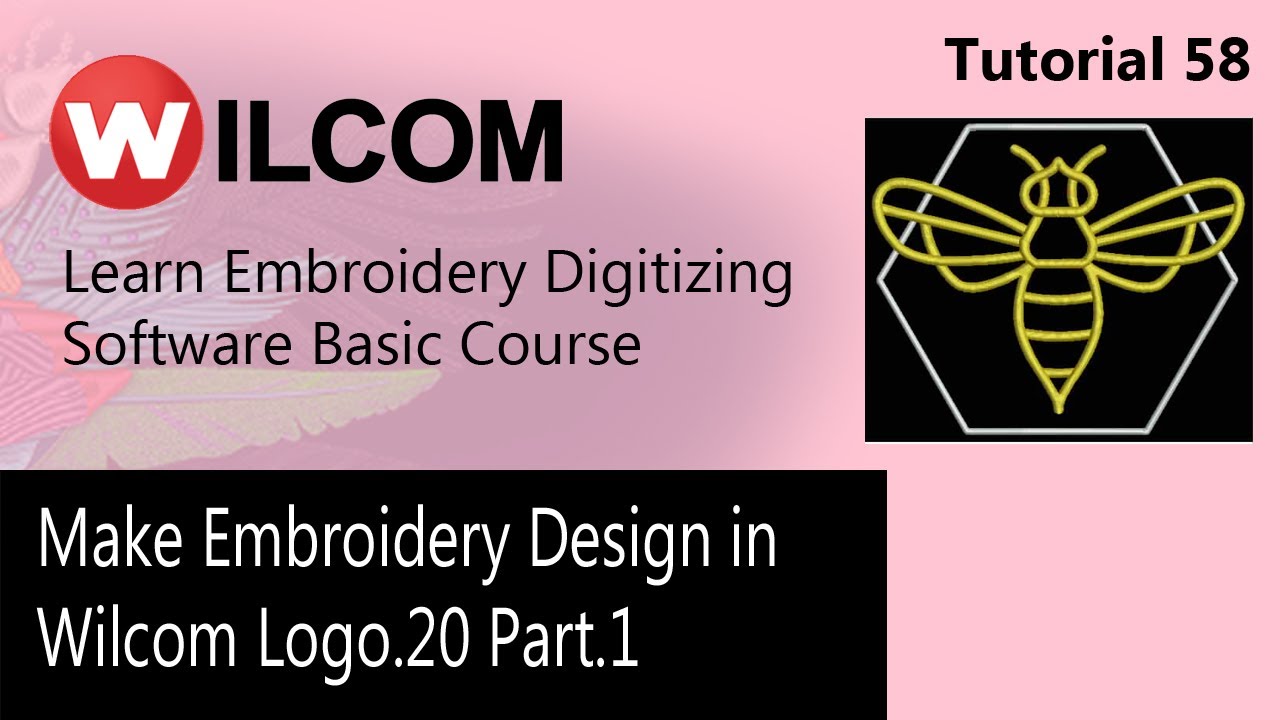 Make Embroidery Design in Wilcom Logo 20 Part 1 - YouTube