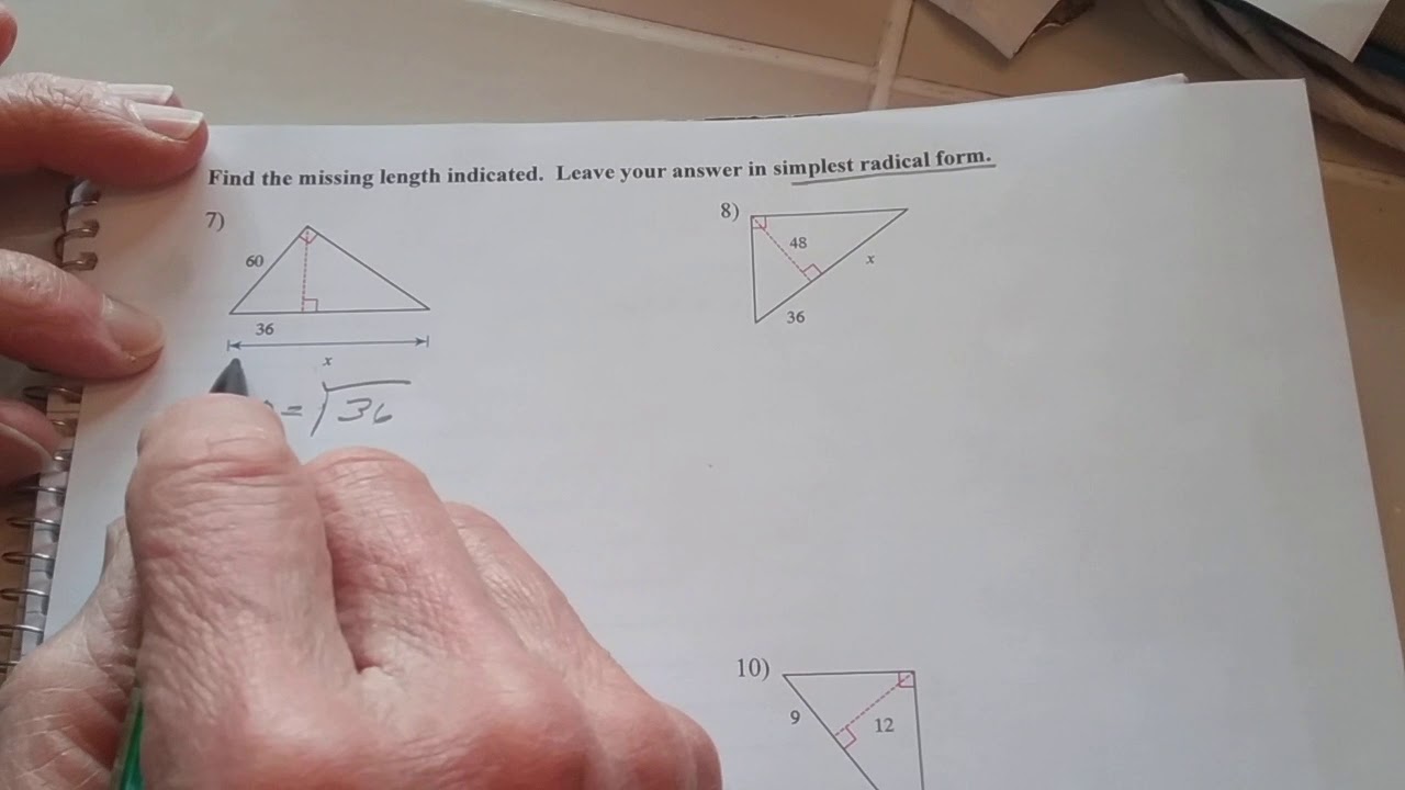 Geometric Mean in Right Triangles - YouTube
