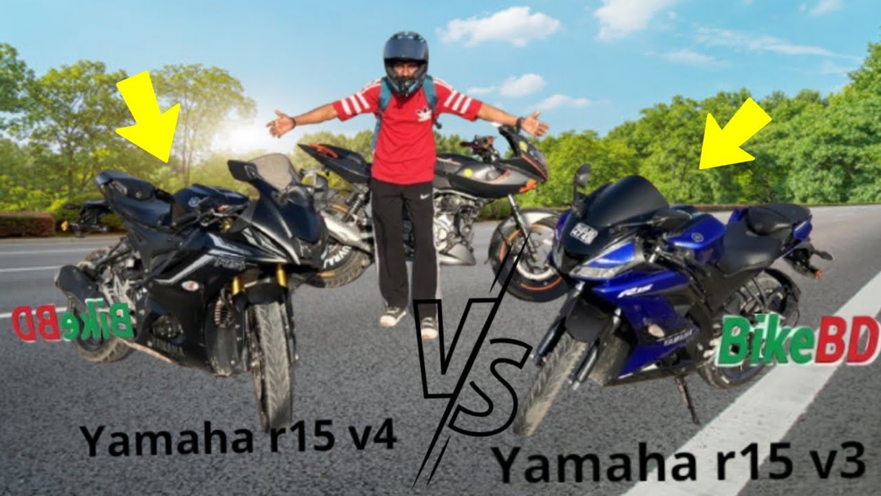 Yamaha R1 v4 vs Yamaha R1 V3 | drag race | good flyby #dragracing # ...