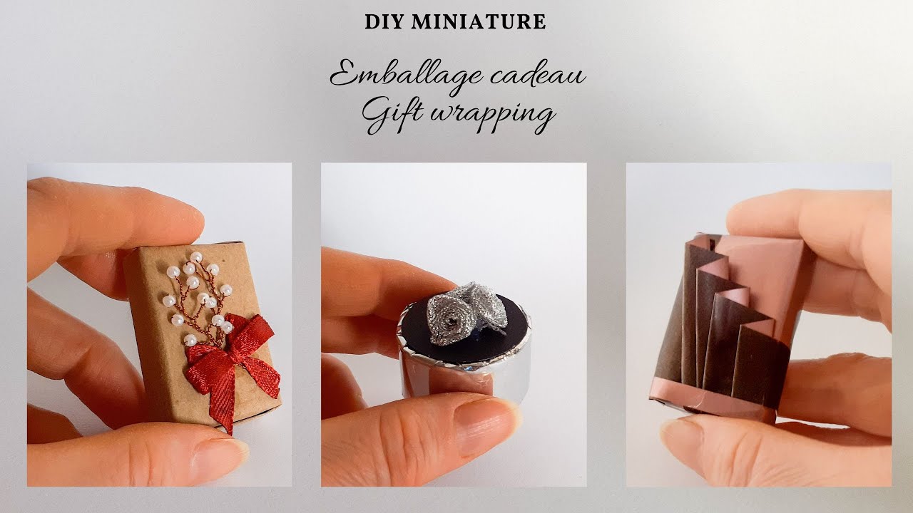 [ DIY ] MINIATURE GIFT WRAPPING.Emballage cadeaux.Boite cadeau. present ...