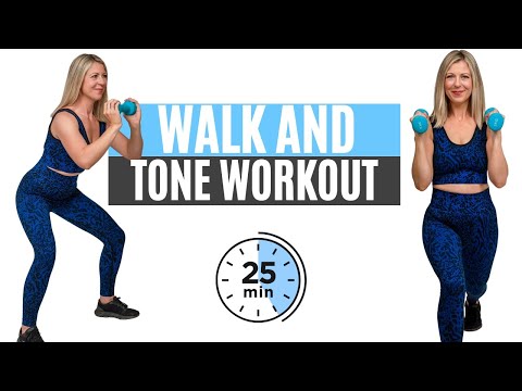 25 Minute Walk & Tone | Low Impact Cardio + Strength Workout | Walk with Weights