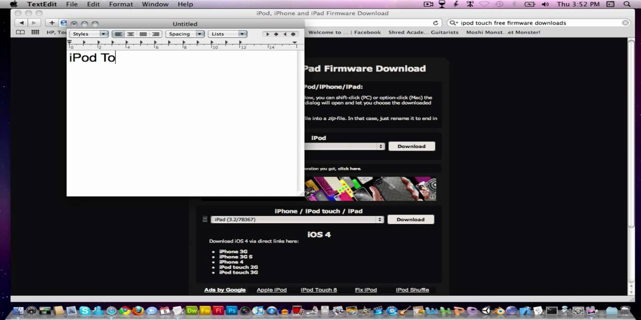Restoring iPod Touch from Pink Screen Of Death - YouTube