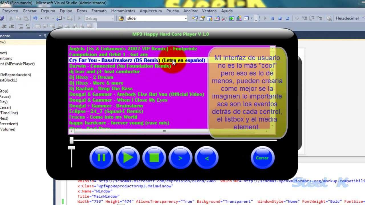 Aplicacion Wpf y C# MediaElement (Reproductor Mp3) - YouTube