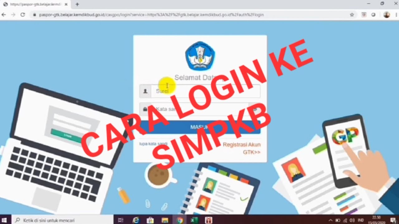 Cara login ke simpkb terbaru - YouTube
