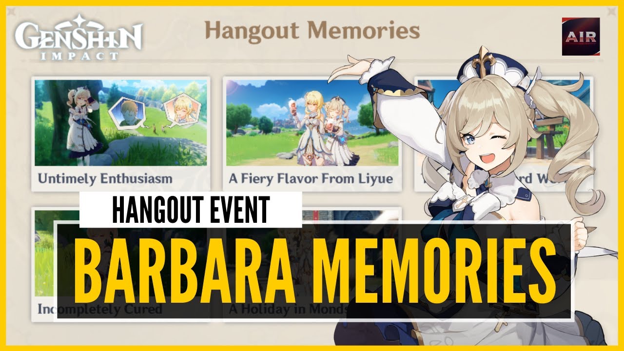Genshin Impact - Barbara Hangout Event | All Memories | All Cutscenes ...