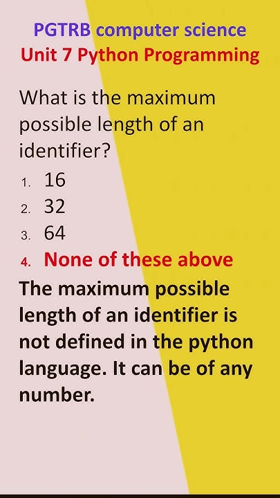 MCQ python programming PGTRB computer science #pgtrbcs - YouTube