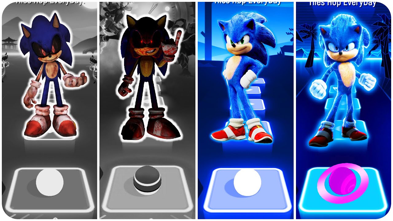 Sonic EXE VS Sonic EXE VS Sonic VS Sonic | Tiles Hop EDM Rush - YouTube