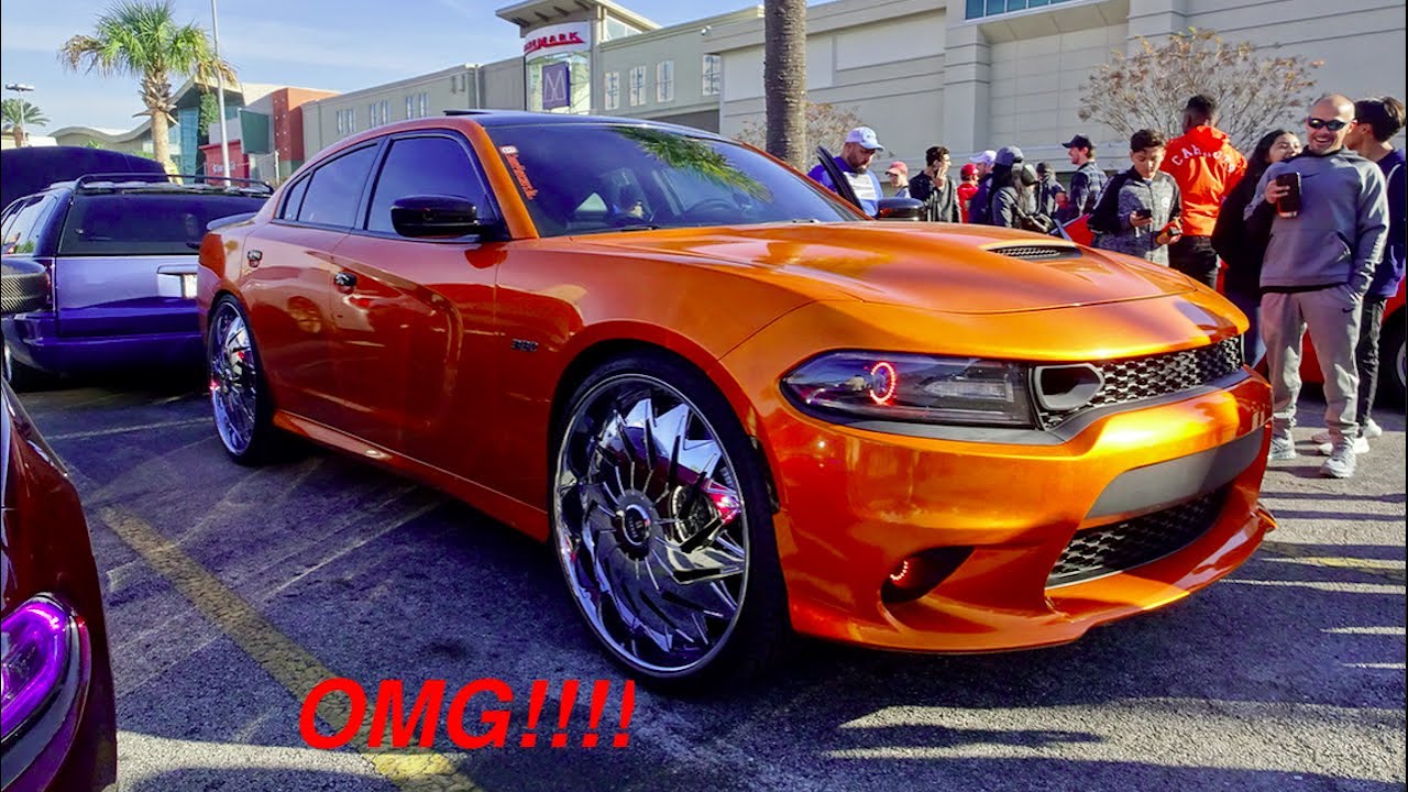 LIFE WITH COREY ORANGE DODGE CHARGER TAKES OVER CARS AND COFFEE ! - YouTube