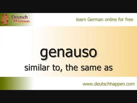 Deutsch Happen - genauso or genau so - YouTube