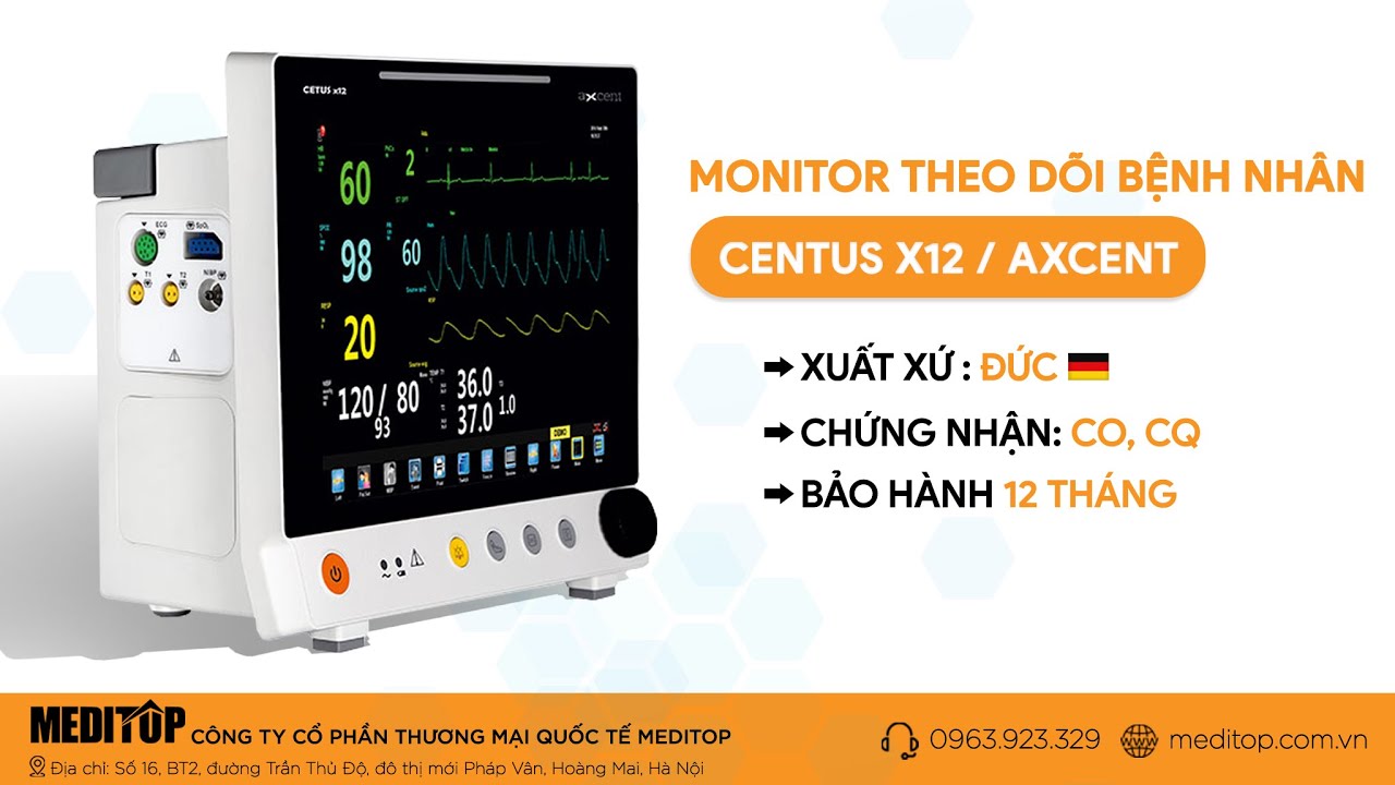 Monitor Theo Dõi Bệnh Nhân 5 Thông Số Cetus X12 - YouTube