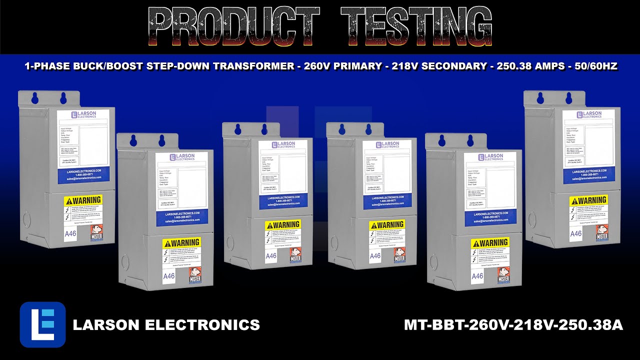 1-Phase Buck/Boost Step-Down Transformer - 260V Primary - 218V ...