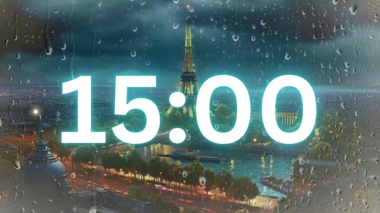 15 MINUTE TIMER - Heavy Rain on Window Sounds - Relaxing Countdown ...
