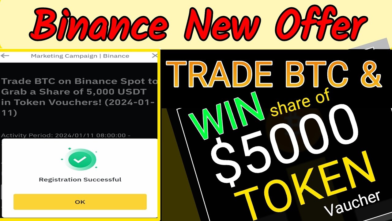Binance New Offer | Trade BTC and Win a Share of $5000 Token Vaucher - YouTube