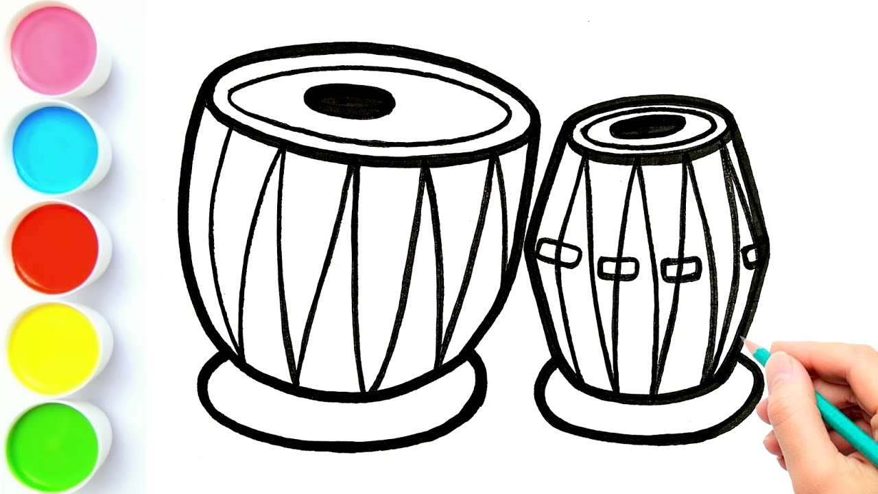 How to Draw Tabla | How to Draw Tabla Easy | Tabla Drawing | Tabla ...