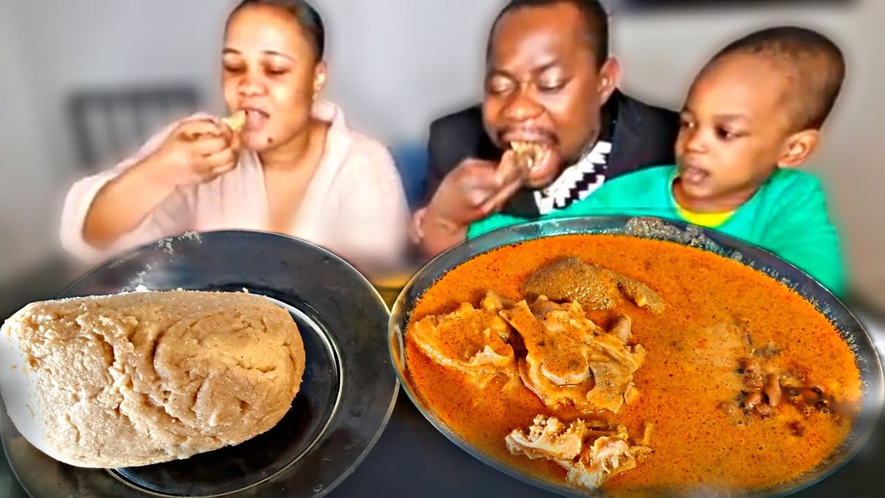 Banku With Peanut Beans Soup Mukbang | African Food Mukbang - YouTube