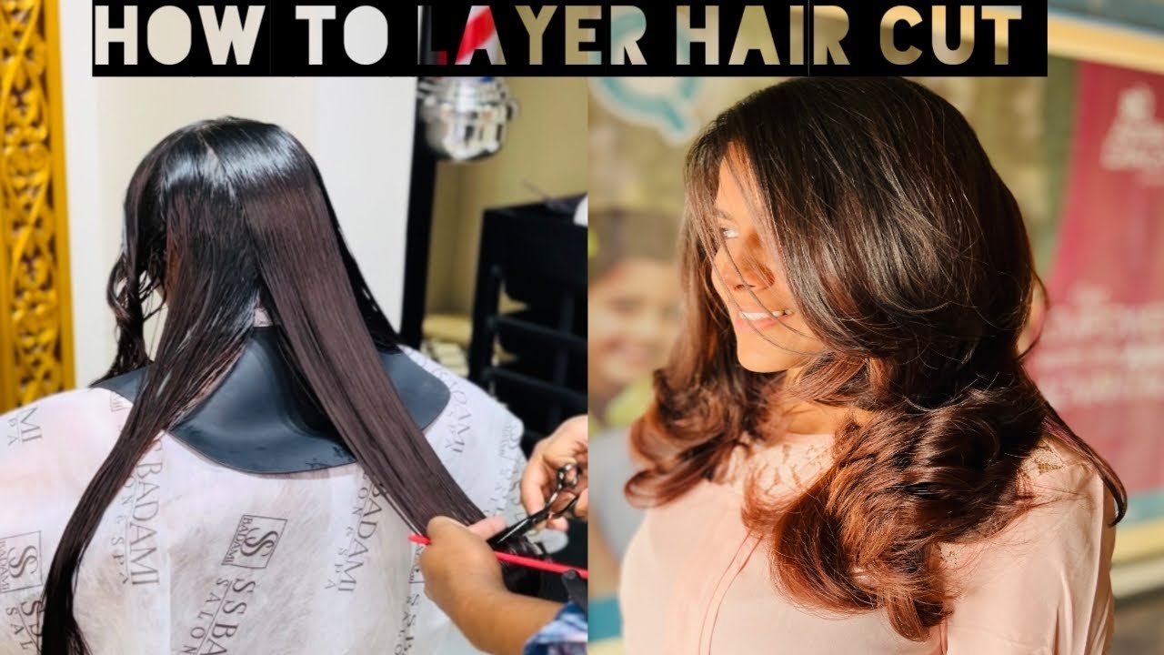 How to layer hair cut / long to short hair cut / step by step/ tutorial ...