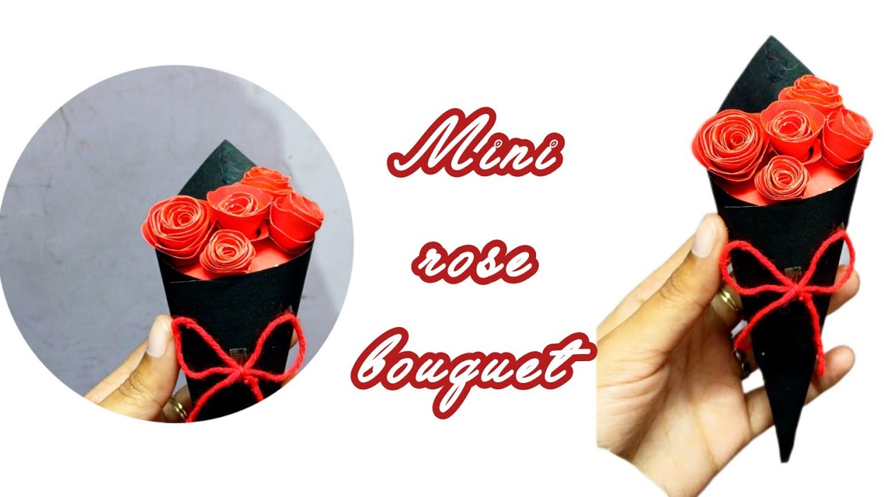 How to make mini rose bouquet from paper💐 #artandcraft #bouquettutorial ...