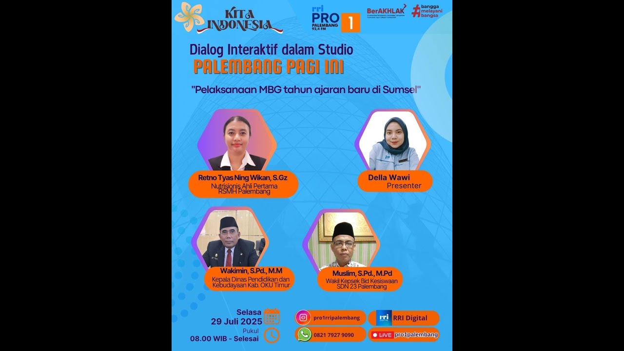 DIALOG INTERAKTIF DALAM STUDIO PALEMBANG PAGI INI - RRI PALEMBANG, 29 ...