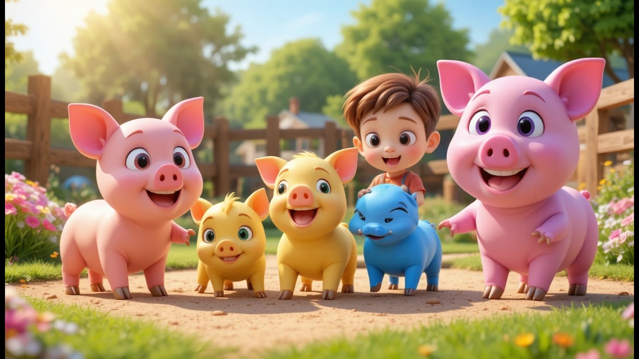 Five Little Toy Pigs Oink Oink Oink | Playful Farm Song & Counting for ...