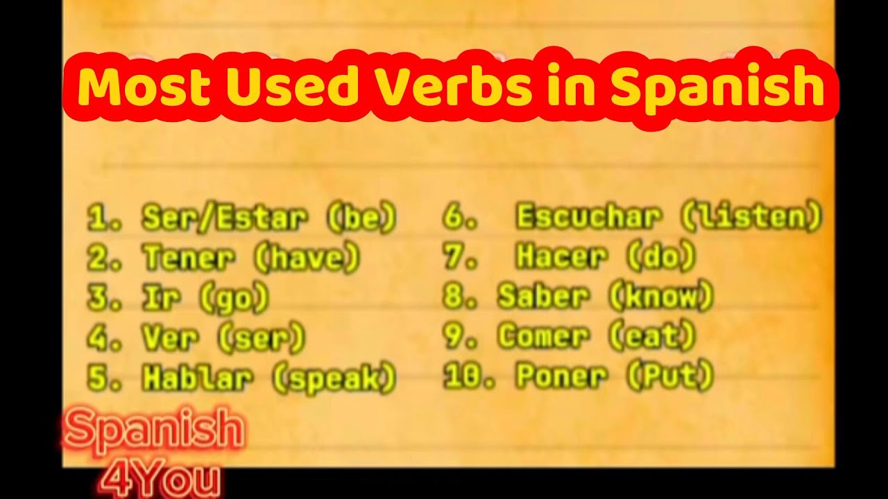 10 Spanish Verbs you have to learn - YouTube