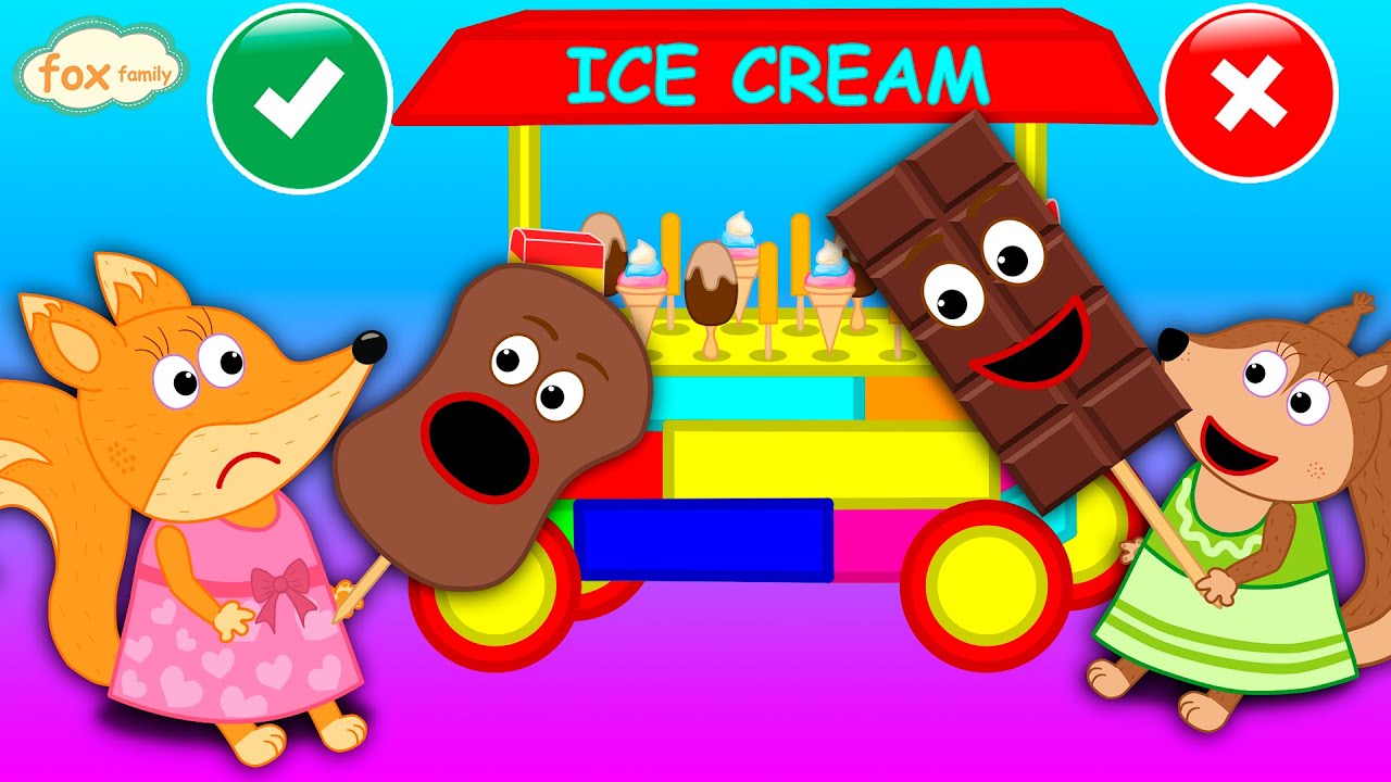 The Fox Family and friends lego ice cream cart adventure - cartoon for ...
