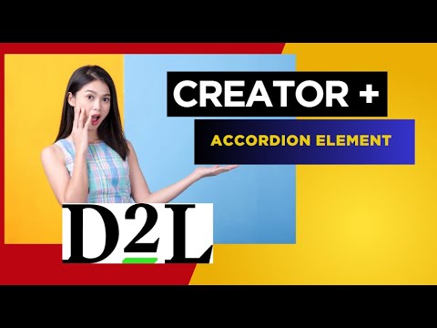 Using the Creator + Insert Element - Accordion - YouTube