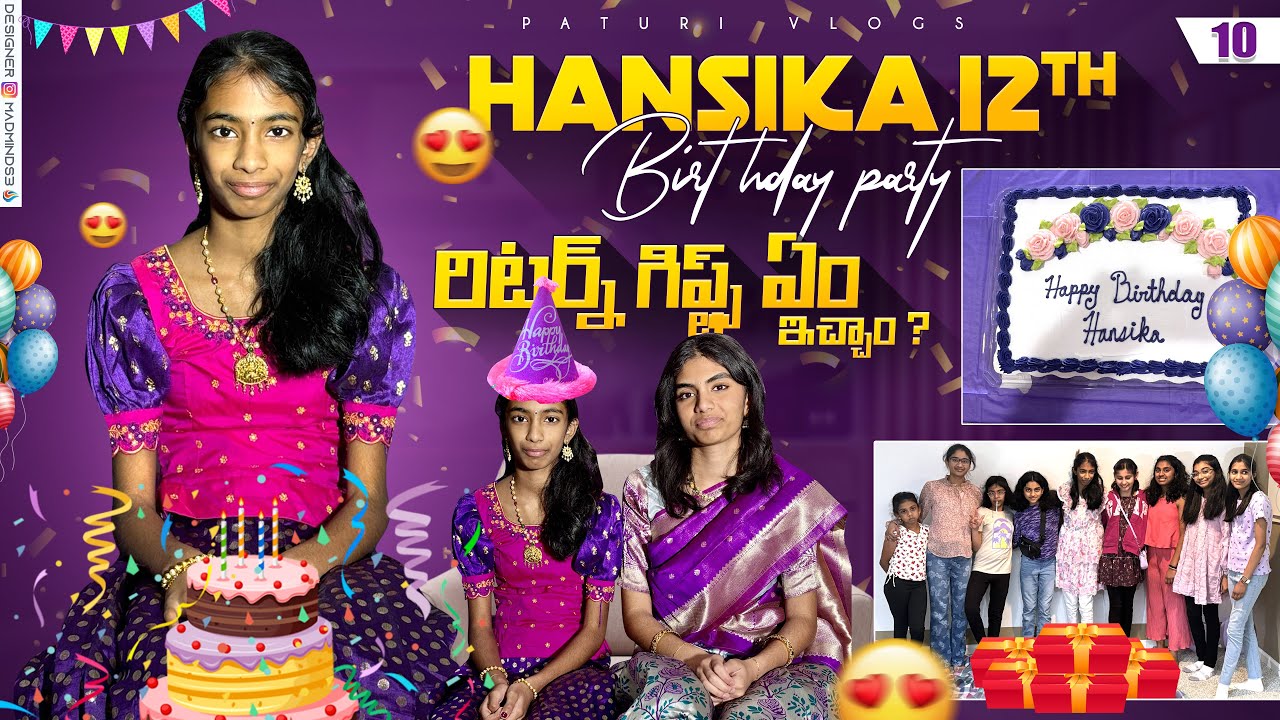 Hansika 12th Birthday Usa Telugu Vlogs Youtube
