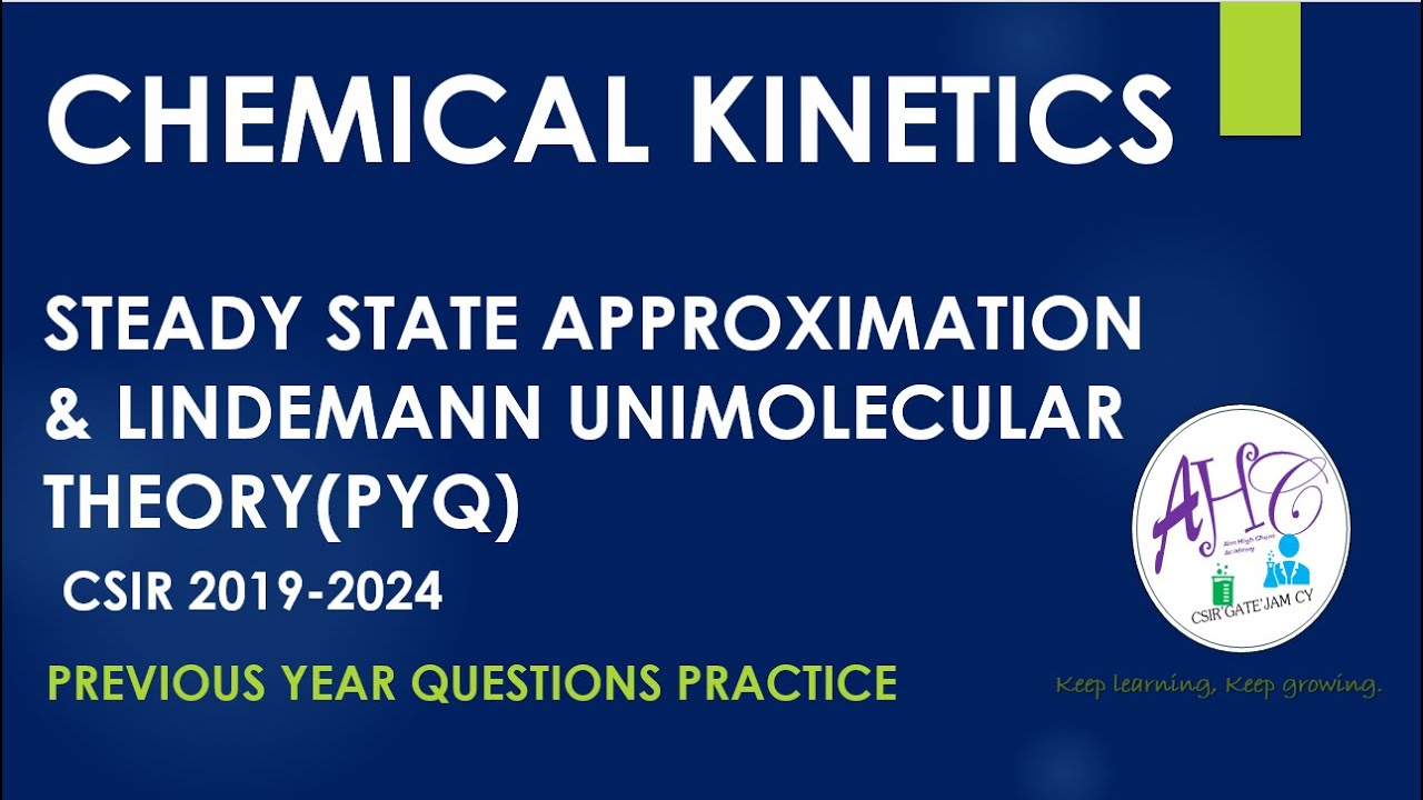 CSIR 2019-2024 PYQ on Lindemann Unimolecular theory | Steady state ...