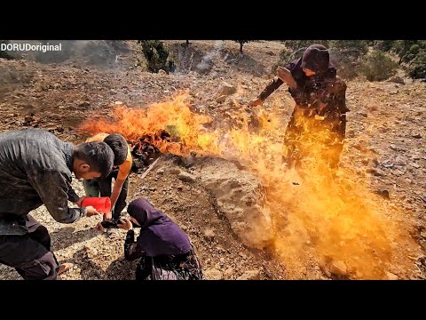 A Can Suddenly Exploded in the Fire! | A Scary Moment While Akram Was Burning Trash 😱🔥