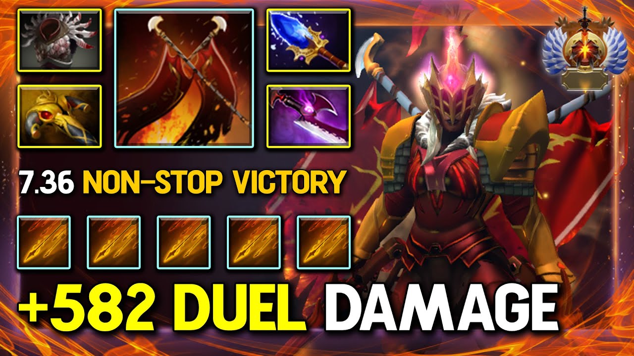 WTF 582 DUEL DAMAGE Legion Commander With Aghs Scepter 100% Non-stop ...