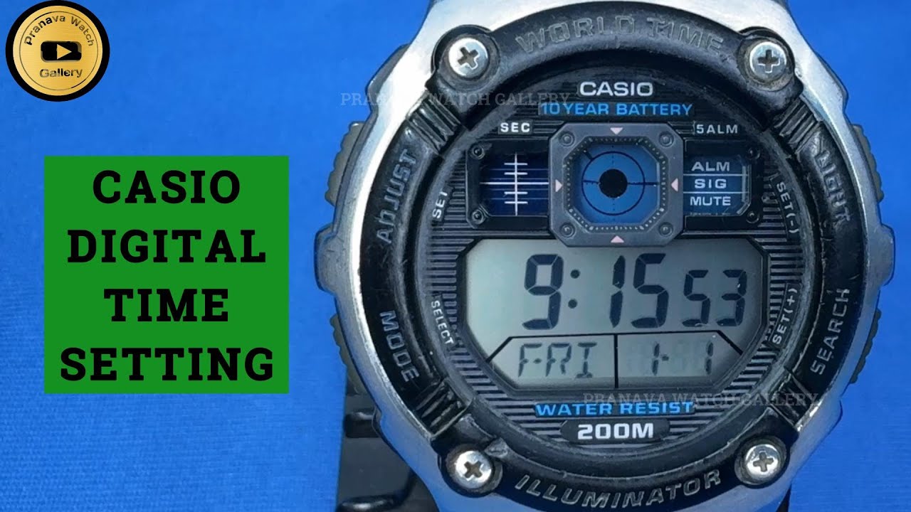 CASIO DIGITAL TIME SETTING - YouTube