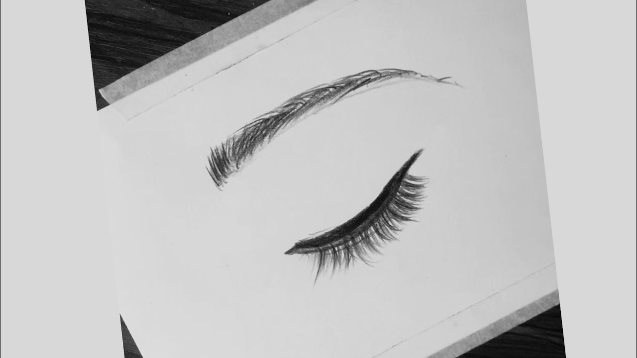 Closed Eye sketch for beginners | close eye lashes #drawing - YouTube