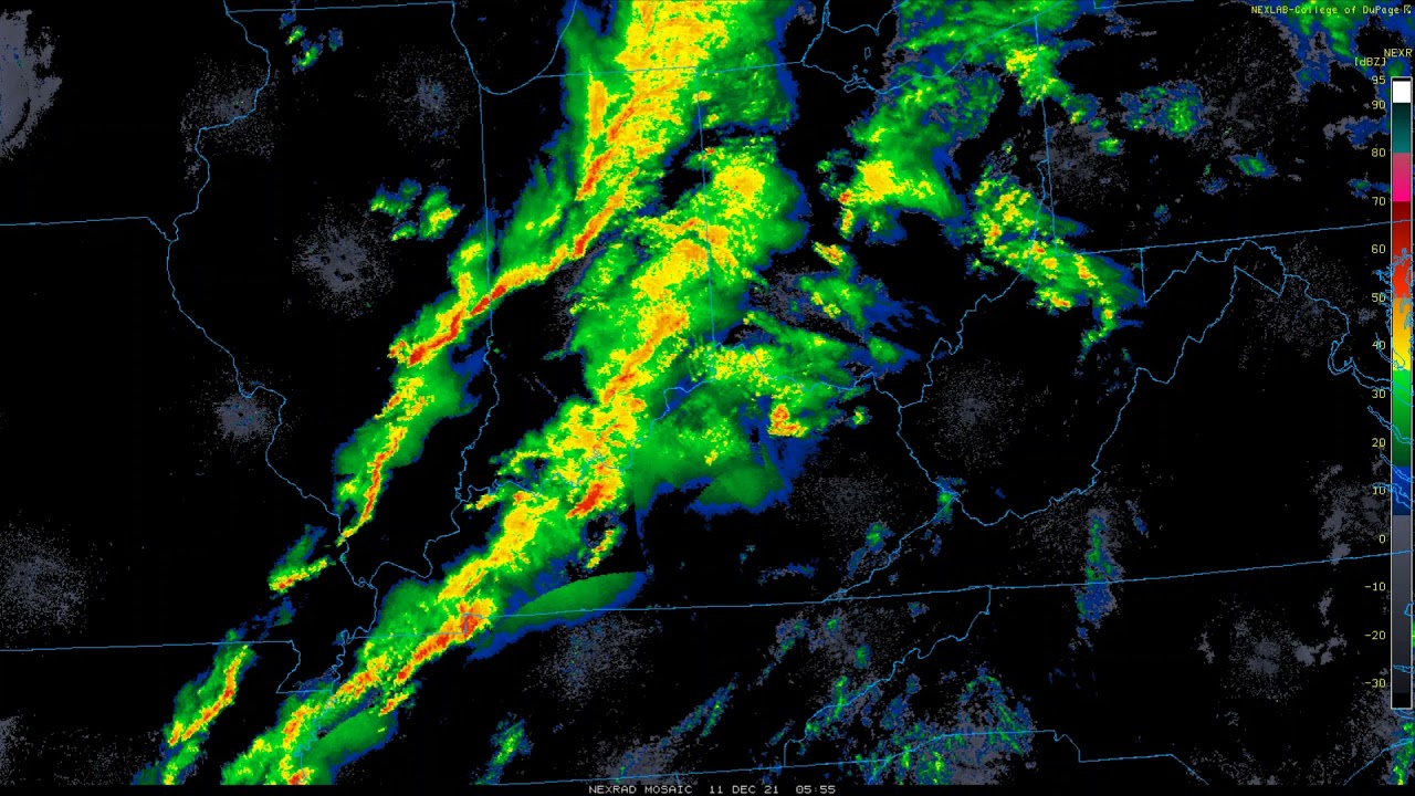 Radar Loop of Tornado Outbreak December 10-11, 2021 - YouTube