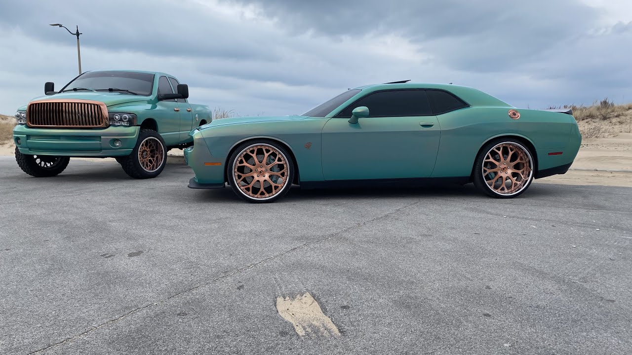 Custom painted Challenger Hellcat on Rose Gold Forgiatos and Matching ...