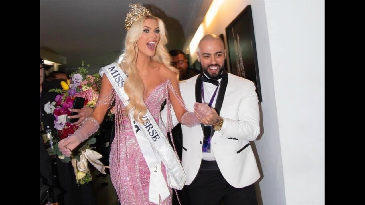 Miss Denmark faces the press after winning Miss Universe - YouTube