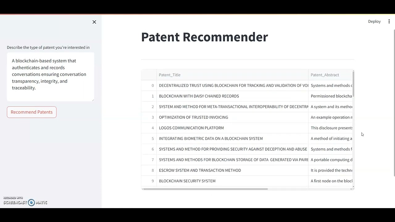 Patent Recommendation RAG Similarity - YouTube