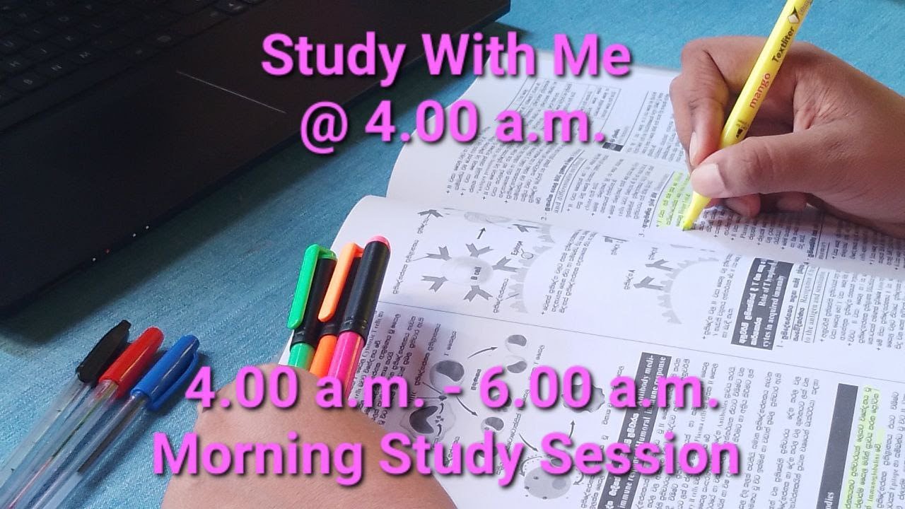 Study With Me | @ 4.00 a.m. - 6.00 a.m. Morning Study Session - YouTube