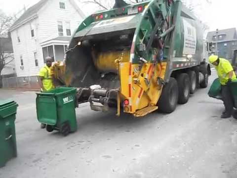 WM-Waste Management rear loader - YouTube