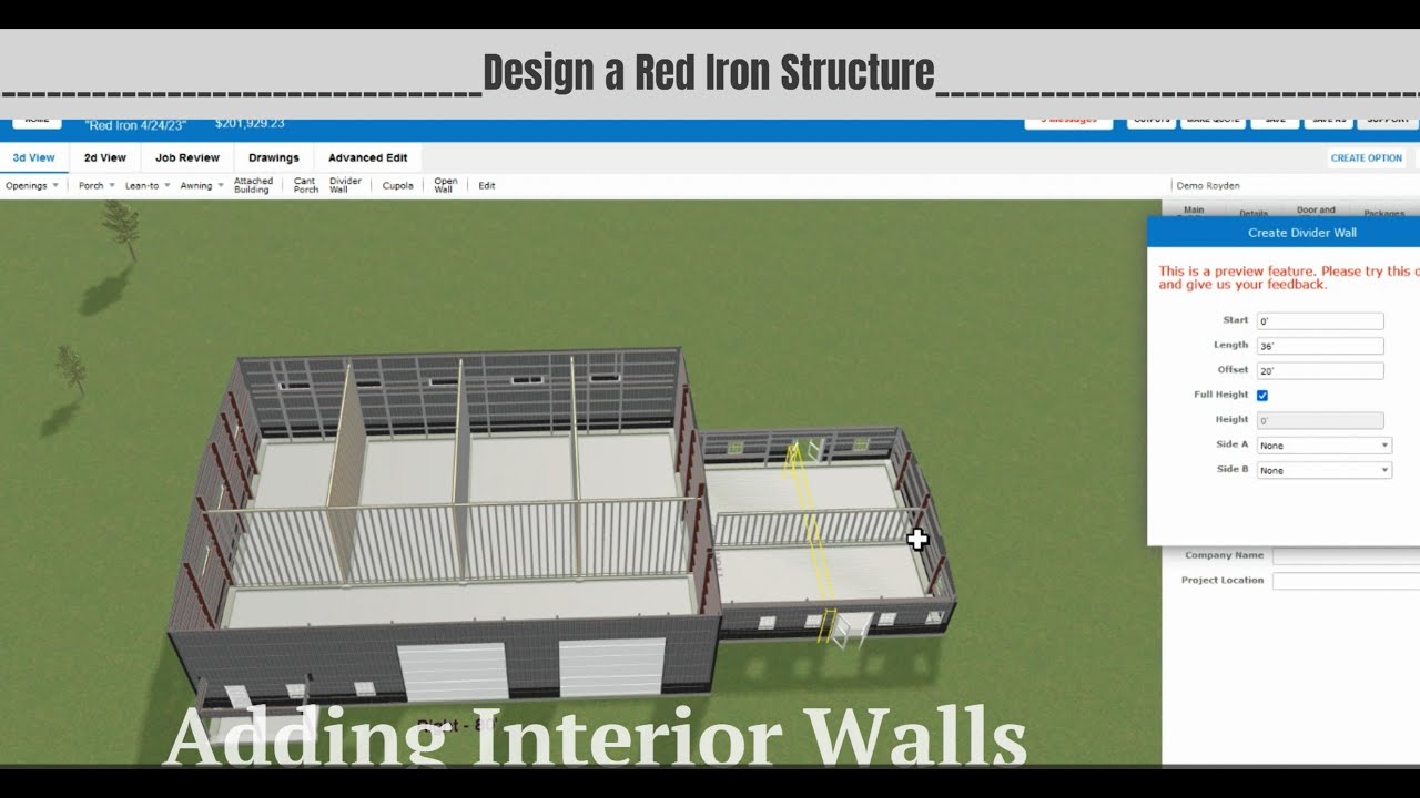 Smartbuild for Red Iron All Steel Building- Design in 3D - YouTube