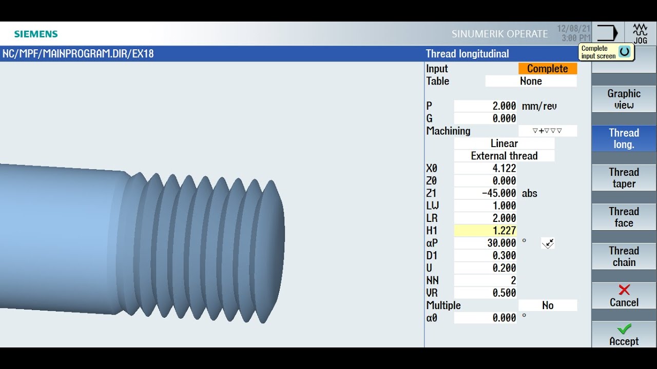 SIEMENS- SINUMERIK- SINUTRAIN Fundamentals of Thread turning-Cycle 99 ...